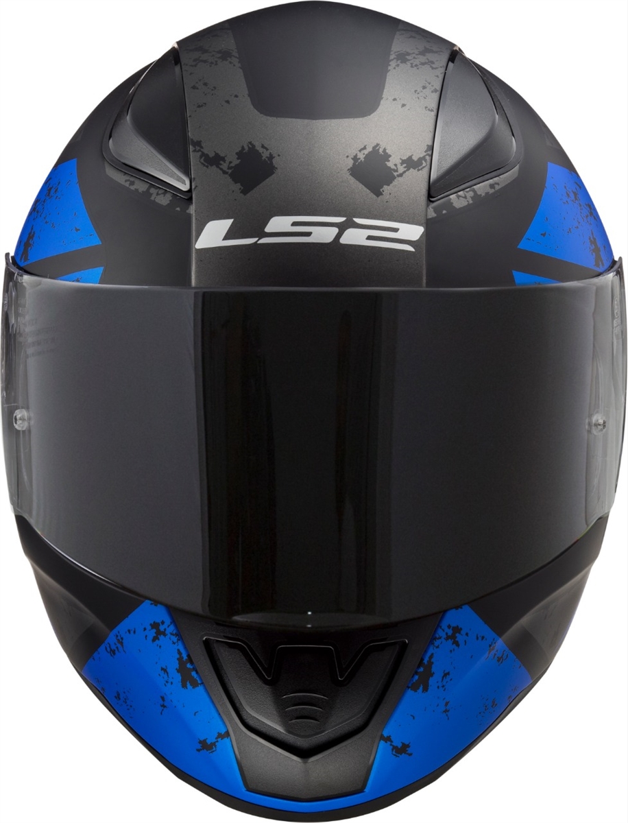 Capacete LS2 FF353 Rapid Deadbolt Preto/Azul Fosco - Grid Motors