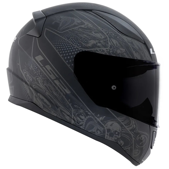 Capacete LS2 FF353 Rapid Crypt - Preto/Cinza Fosco - Grid Motors