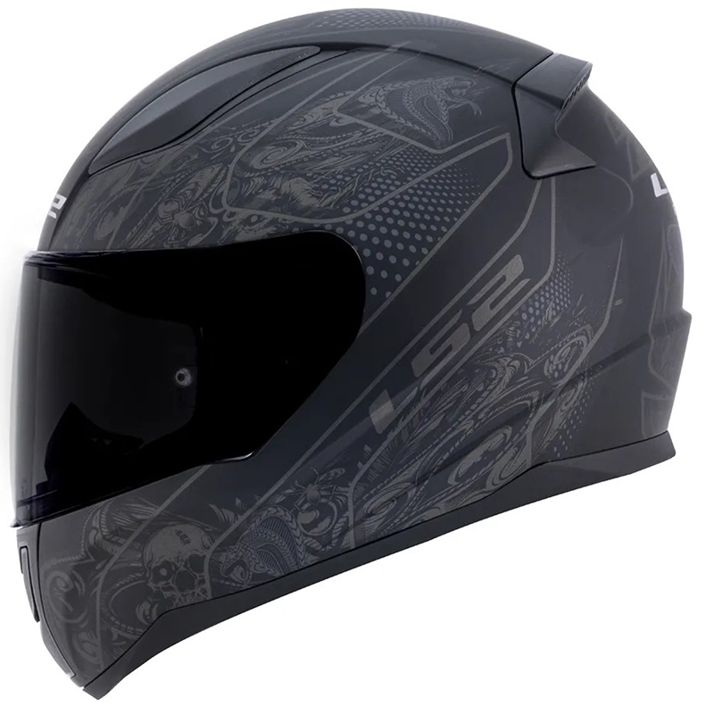 Capacete LS2 FF353 Rapid Crypt - Preto/Cinza Fosco - Grid Motors