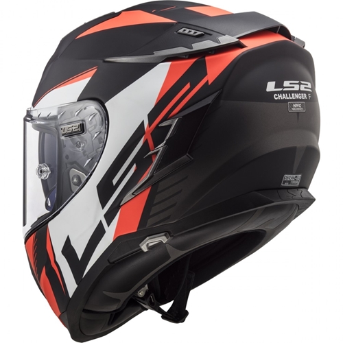 Capacete LS2 FF327 Challenger Squadron Preto Fosco/Laranja Fluor - Grid ...