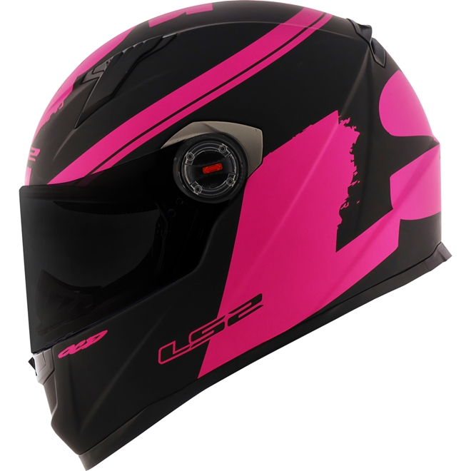 Capacete LS2 FF358 Fluo - Preto/Rosa Fosco - Grid Motors