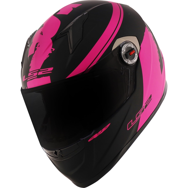 Capacete LS2 FF358 Fluo - Preto/Rosa Fosco - Grid Motors