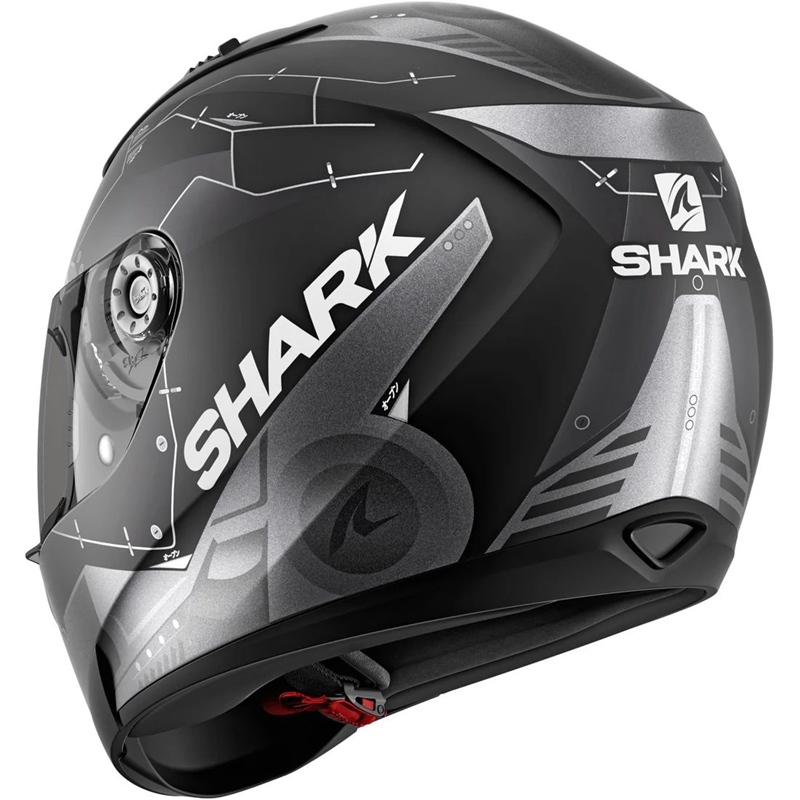 Capacete Shark Ridill 1.2 Mecca Mat KAS Preto Fosco - Grid Motors