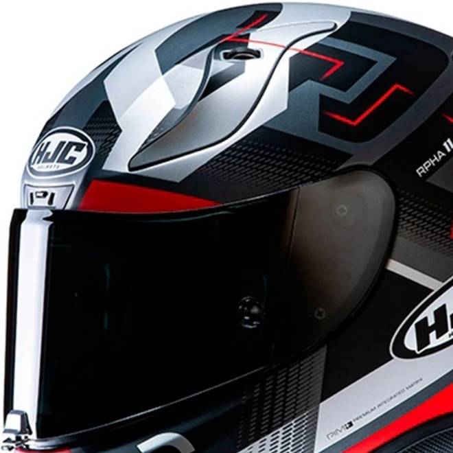 Capacete HJC RPHA 11 Nectus Cinza/Vermelho (Tri-Composto) - Grid Motors