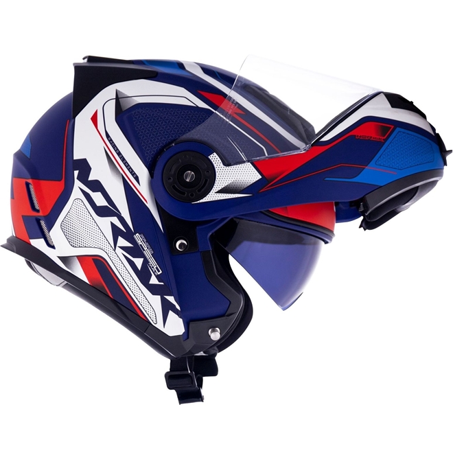 Capacete Norisk Route FF345 Articulado Speedmax Azul/Branco/Vermelho ...
