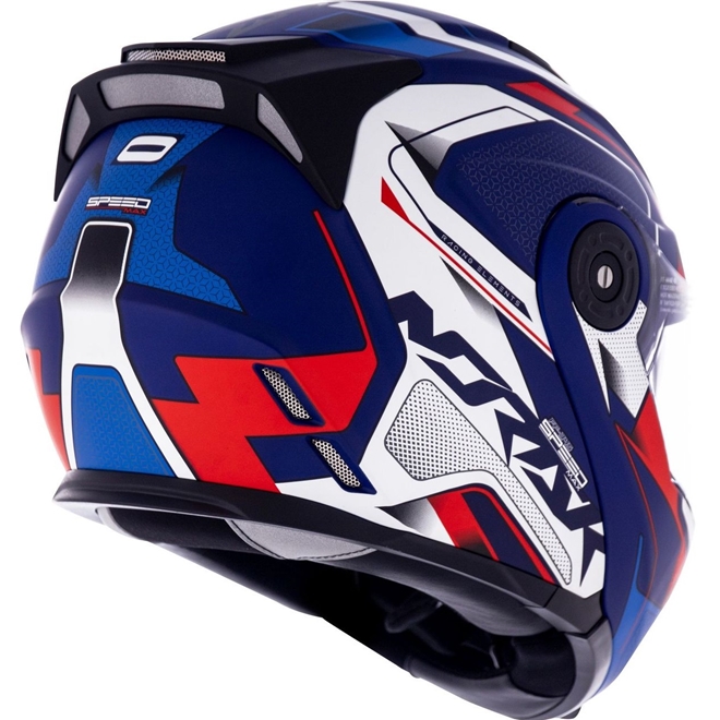 Capacete Norisk Route FF345 Articulado Speedmax Azul/Branco/Vermelho ...