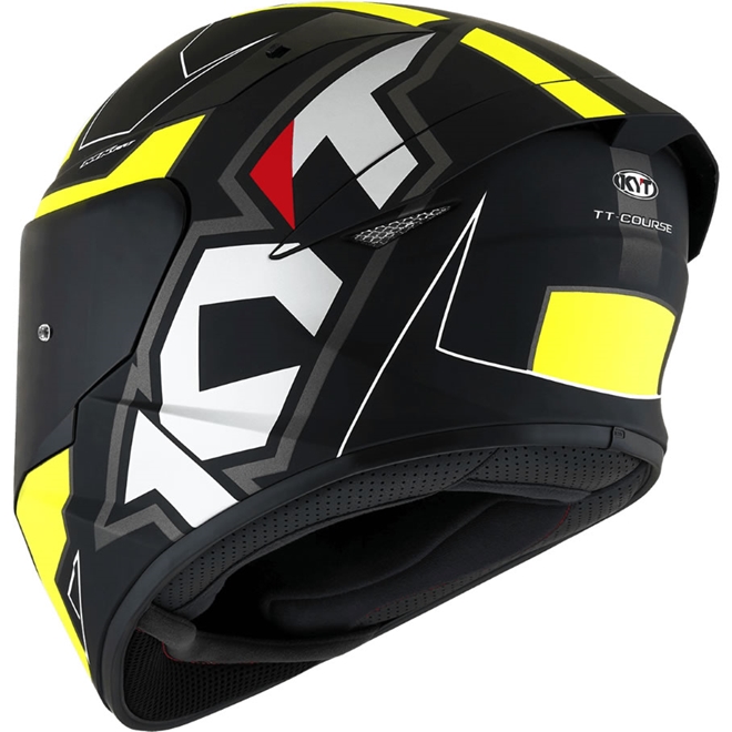 Capacete KYT TT Course Electron Preto/Amarelo Fosco - Grid Motors