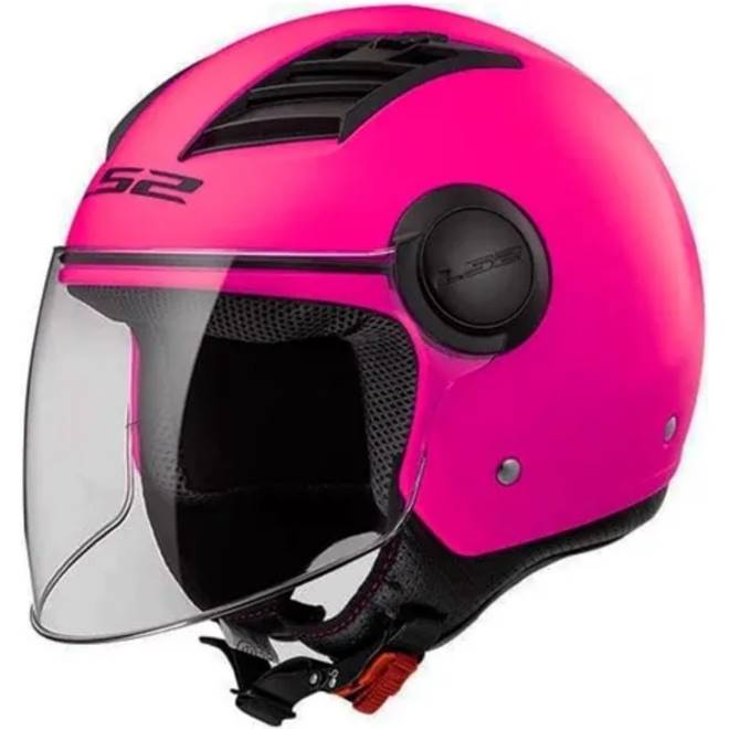 Capacete LS2 Airflow OF562 Rosa Brilho (Aberto) - Grid Motors