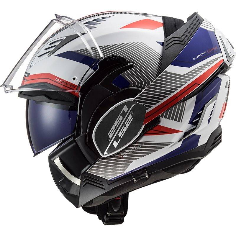 Capacete LS2 Valiant 2 FF900 Revo Branco/Vermelho/Azul (Articulado ...