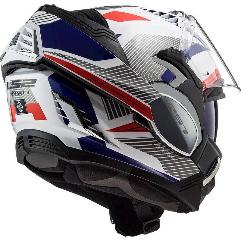 Capacete LS2 Valiant 2 FF900 Revo Branco/Vermelho/Azul (Articulado ...