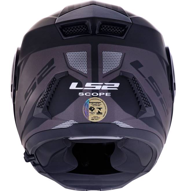 Capacete LS2 Scope FF902 Mask Preto/Cinza (Articulado) - Grid Motors