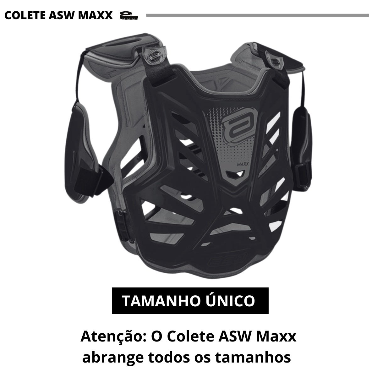 Colete ASW Maxx Branco/Preto