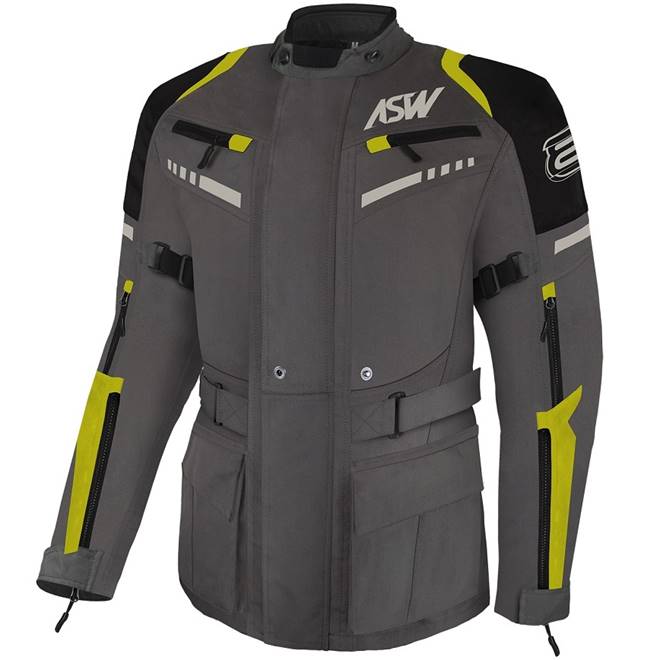 Jaqueta ASW Tsunami V2 Cinza/Amarelo Fluor - Grid Motors