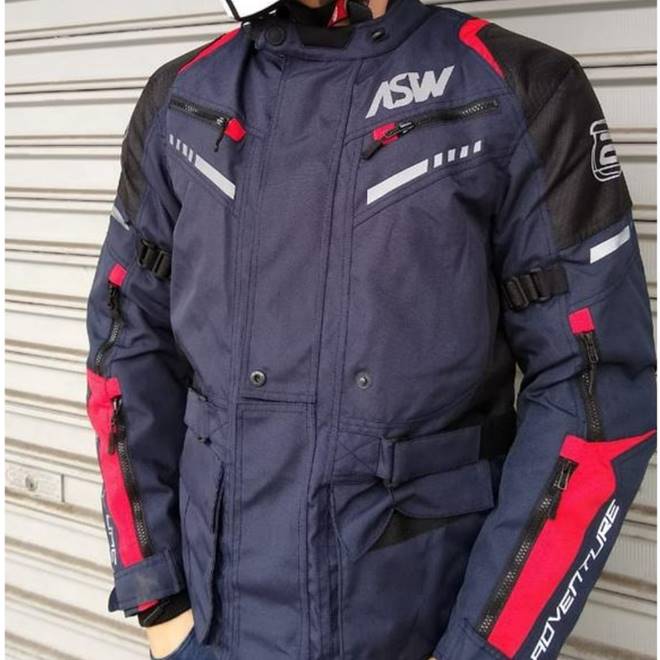 Jaqueta ASW Tsunami V2 Azul/Vermelho - Grid Motors