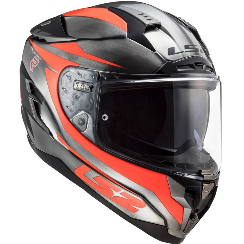 Capacete LS2 FF327 Challenger Jeans Titânio/Laranja Fluor - Grid Motors