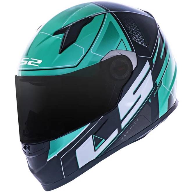 Capacete LS2 FF358 Ultra - Preto/Verde - Grid Motors