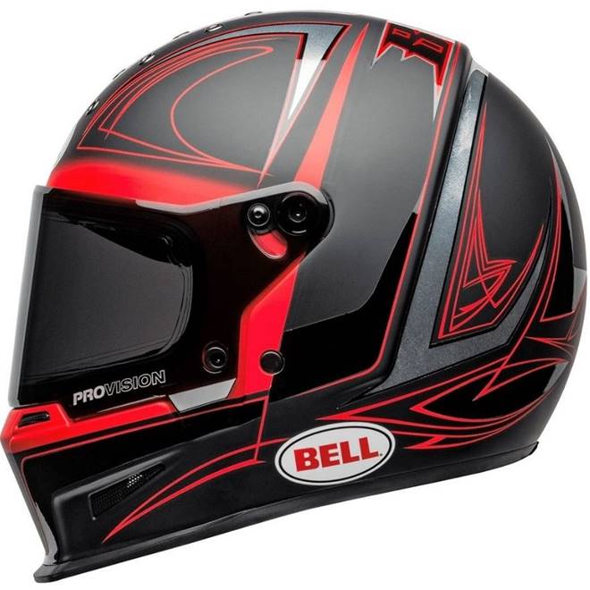 Capacete Bell Eliminator Hart Luck - Preto/Vermelho Fosco - Grid Motors