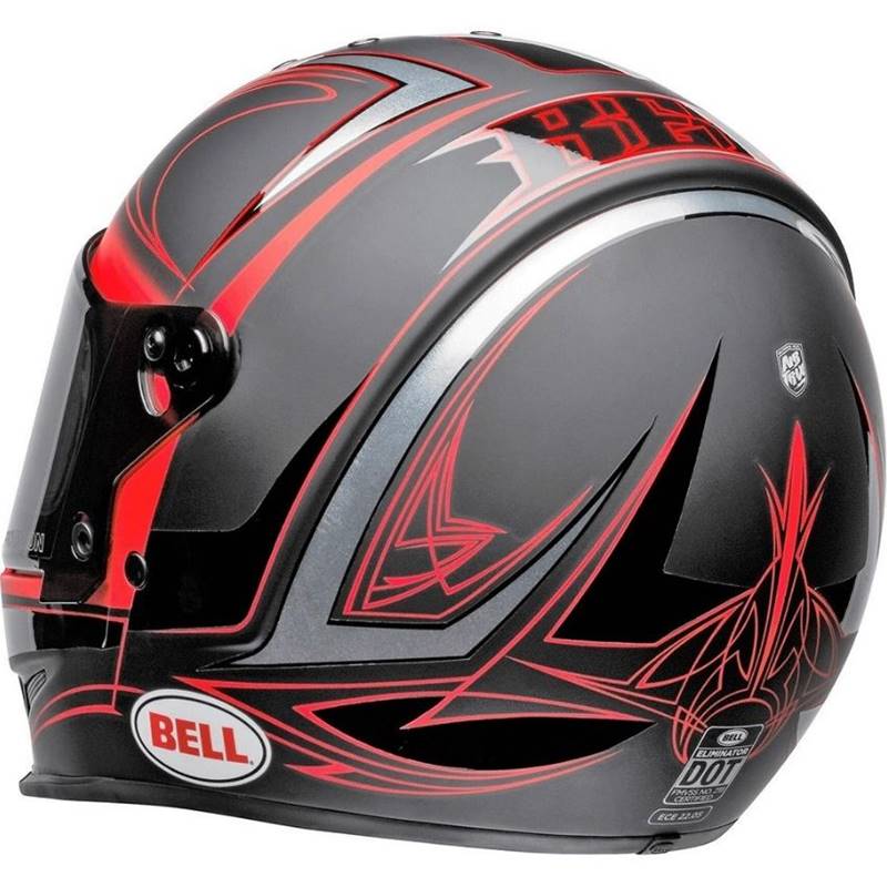 Capacete Bell Eliminator Hart Luck - Preto/Vermelho Fosco - Grid Motors