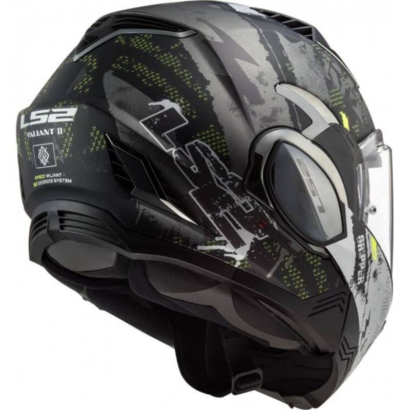 Capacete LS2 Valiant 2 FF900 Gripper - Titânio Fosco (Articulado ...