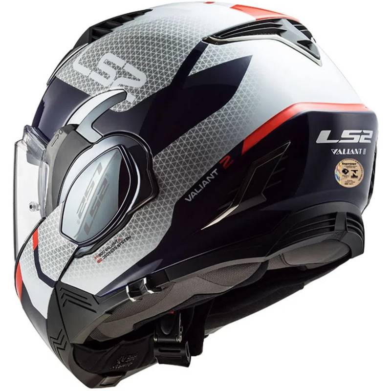 Capacete LS2 Valiant 2 FF900 Citius - Branco/Azul (Articulado) - Grid ...