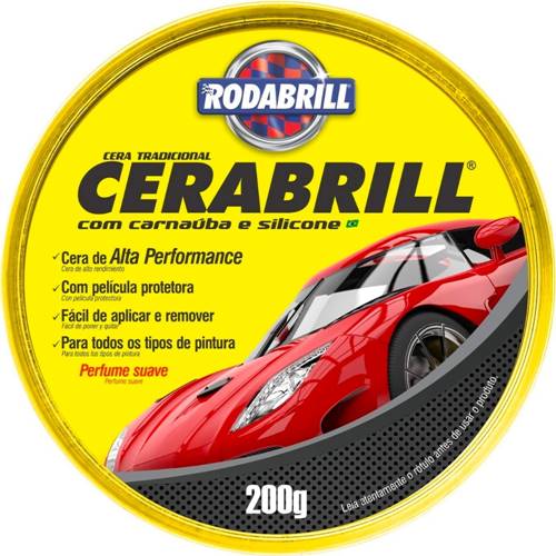 Cera Tradicional Cerabrill c/ Carnaúba e Silicone Alta Performance ...