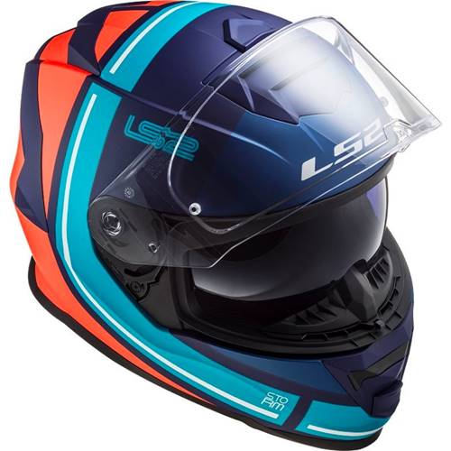 Capacete LS2 Storm FF800 Slant - Azul/Laranja Fosco (Com Viseira Solar ...