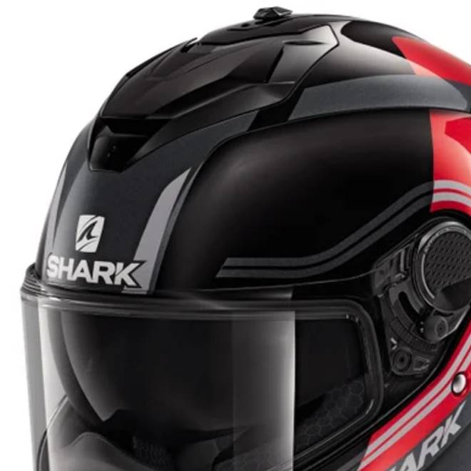 Capacete Shark Spartan GT Tracker - Preto/Vermelho/Cinza - Grid Motors