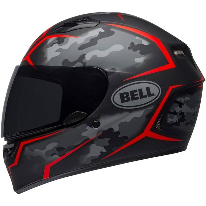 Capacete Bell Qualifier Stealth Camo - Preto/Vermelho Fosco - Grid Motors