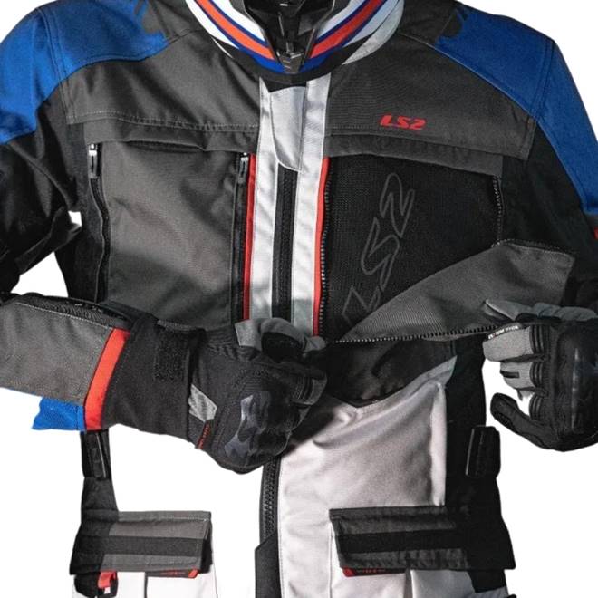 Jaqueta LS2 Norway - Cinza/Azul - Grid Motors