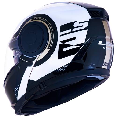 Capacete LS2 Scope FF902 Arch - Preto/Branco (Articulado) - Grid Motors