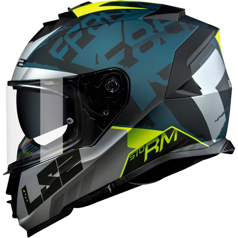 Capacete LS2 Storm FF800 Sprinter - Preto/Cinza/Verde Fosco