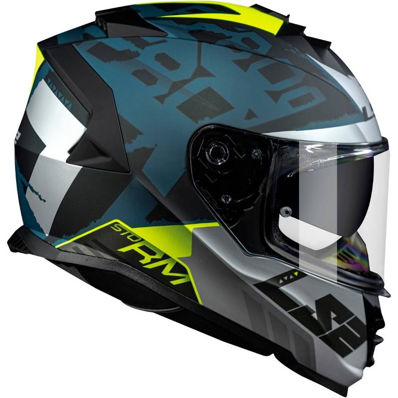 Capacete LS2 Storm FF800 Sprinter - Preto/Cinza/Verde Fosco