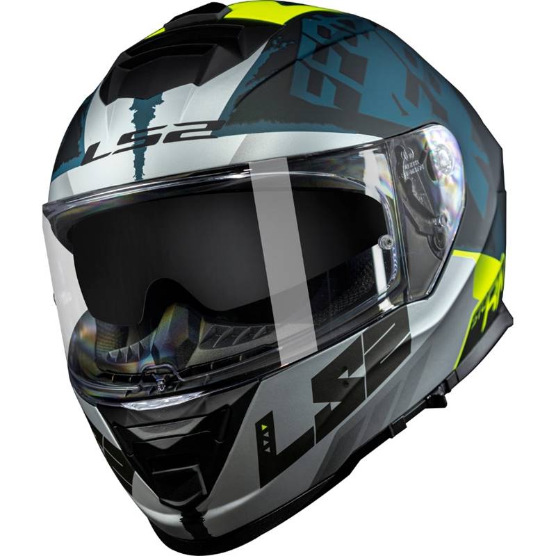 Capacete LS2 Storm FF800 Sprinter - Preto/Cinza/Verde Fosco