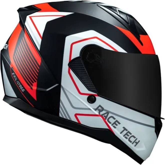Capacete Race Tech Sector Exilio - Branco/Preto/Laranja - Grid Motors