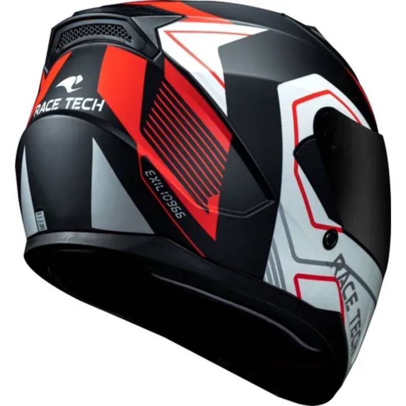 Capacete Race Tech Sector Exilio - Branco/Preto/Laranja - Grid Motors