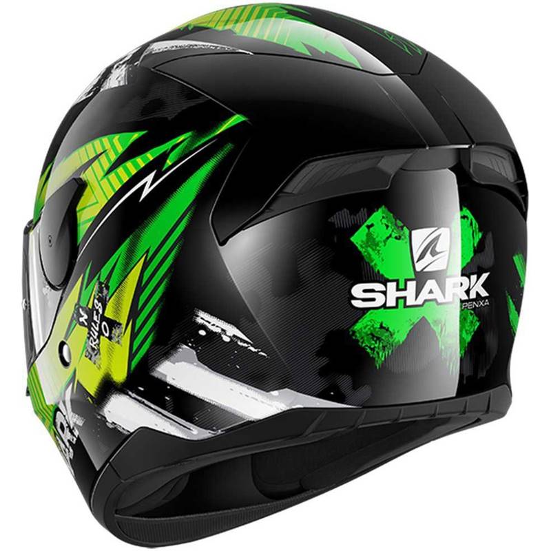 Capacete Shark D-Skwal 2 Penxa KGY - Preto/Verde - Grid Motors