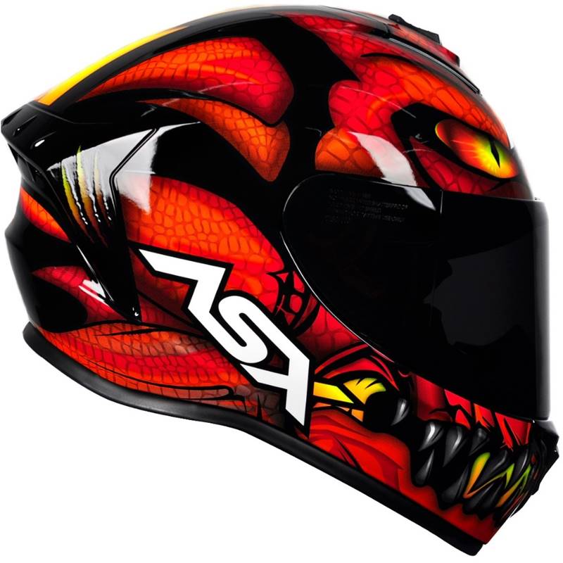 Capacete ASX Draken Raptor - Vermelho/Preto - Grid Motors