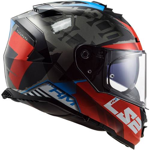Capacete LS2 Storm FF800 Sprinter - Azul/Vermelho (Com Viseira Solar ...