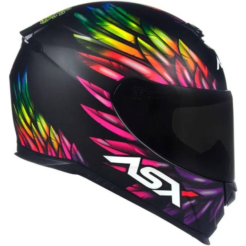 Capacete ASX Eagle Vibes - Preto Fosco - Grid Motors