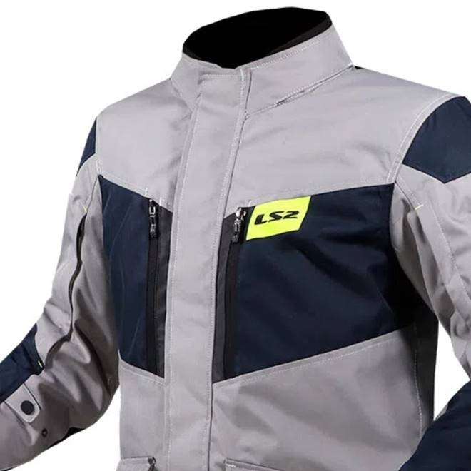 Jaqueta LS2 Metropolis Evo - Cinza/Azul/Amarelo - Grid Motors