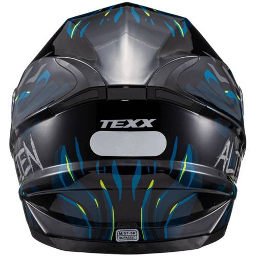 Capacete Texx Hawk Alien - Preto/Azul - Grid Motors
