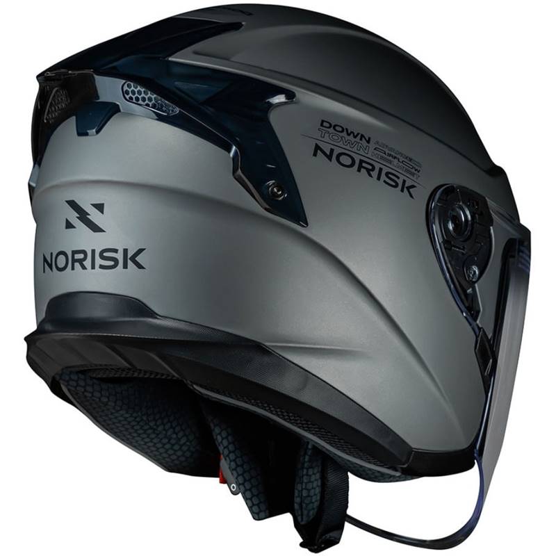 Capacete Norisk Downtown Monocolor (Aberto) - Cinza Fosco - Grid Motors