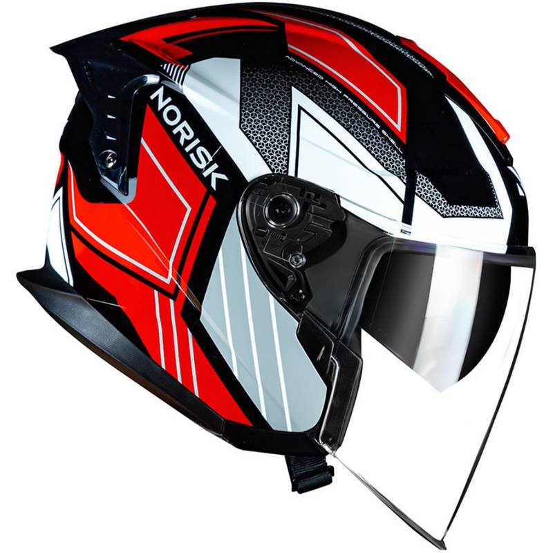 Capacete Norisk Downtown Provenza (Aberto) - Preto/Vermelho - Grid Motors