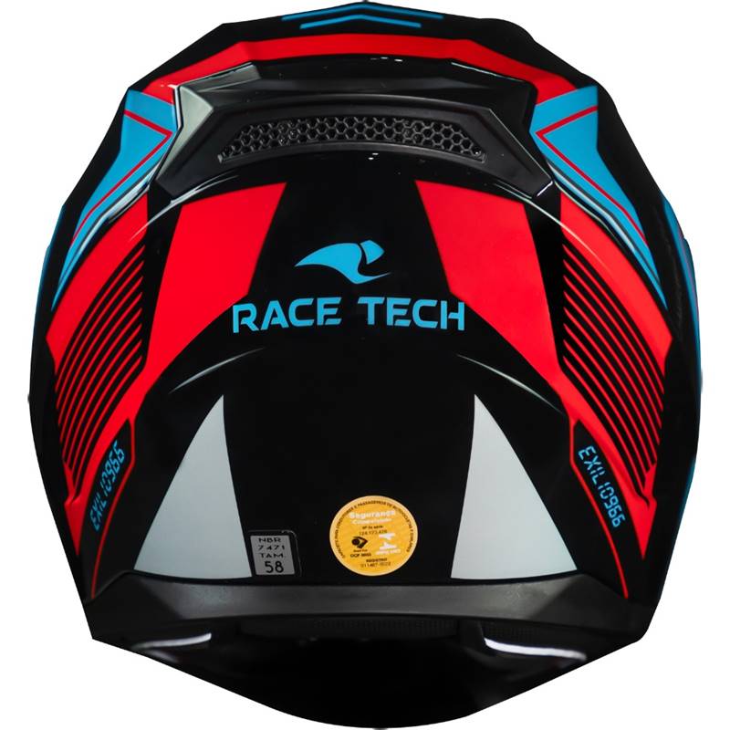 Capacete Race Tech Sector Exilio - Azul/Vermelho - Grid Motors