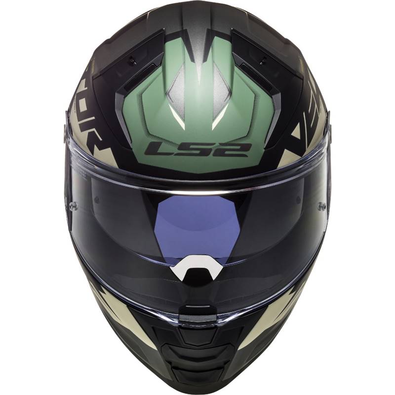 Capacete LS2 Vector 2 FF811 Absolute - Preto/Prata/Verde - Grid Motors