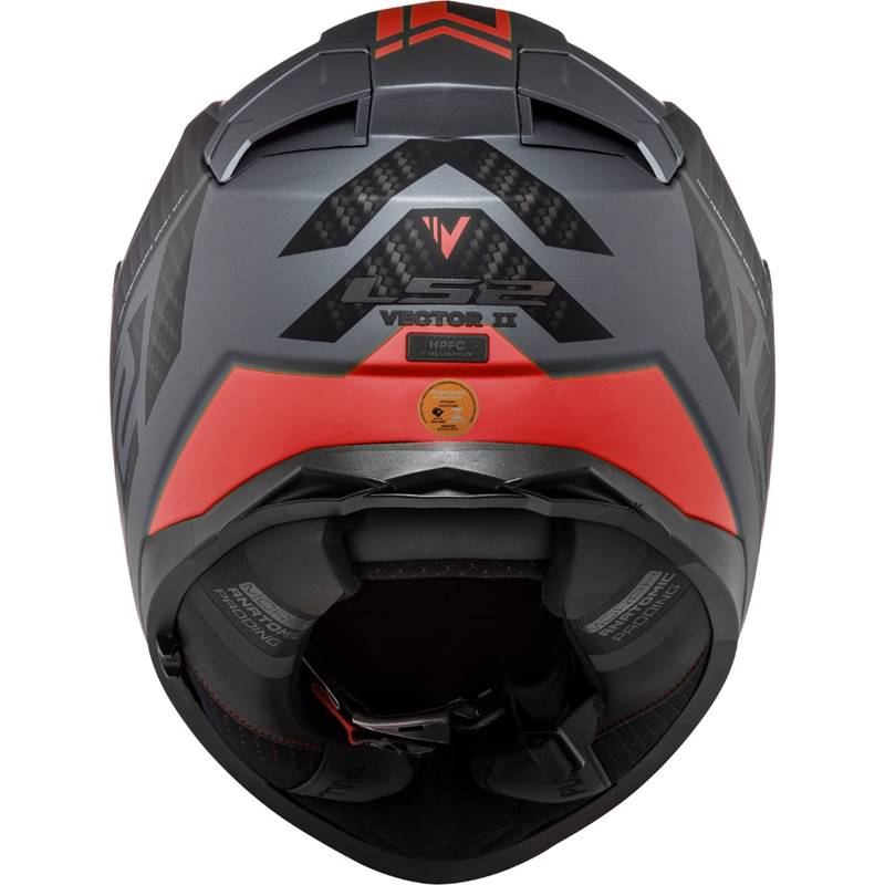 Capacete LS2 Vector 2 FF811 Splitter - Cinza/Vermelho Fosco - Grid Motors