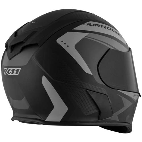 Capacete X11 Revo Pro Surround - Preto/Cinza Fosco - Grid Motors