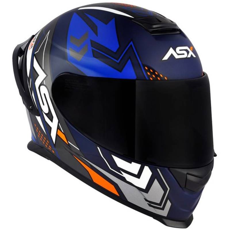 Capacete ASX Eagle Racing Diagon - Azul/Preto/Cinza - Grid Motors