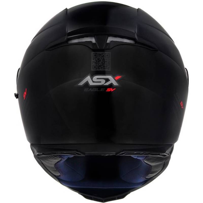 Capacete ASX Eagle SV Solid - Preto Brilho - Grid Motors
