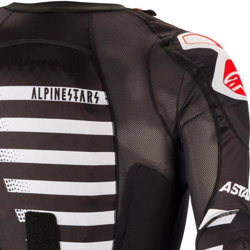 Colete Alpinestars Sequence LS - Preto/Branco/Vermelho - Grid Motors